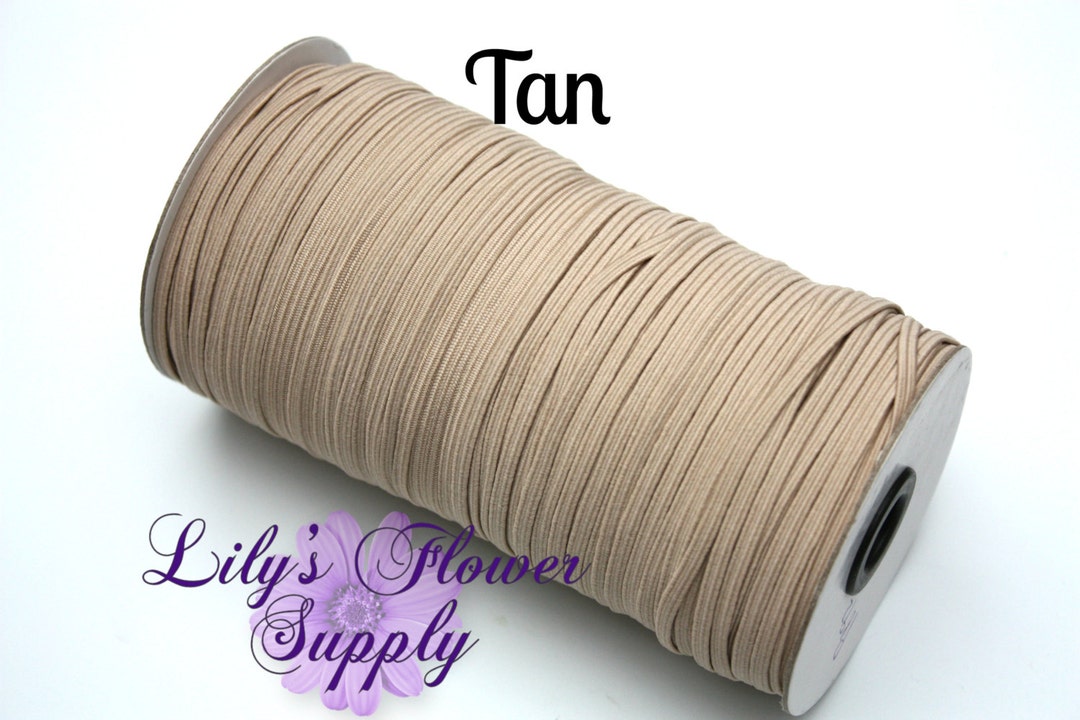 Tan Skinny Elastic - 1/8 Inch Elastic - 5 Yards - Elastic by Yard ...