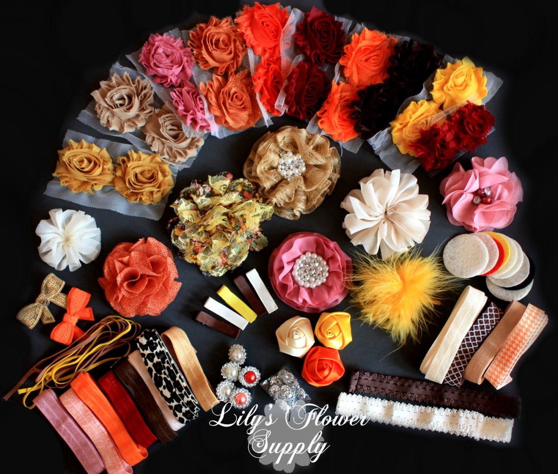 Baby Shower Headband Kit - Hair Bow Kit - Fall Collection - Baby ...