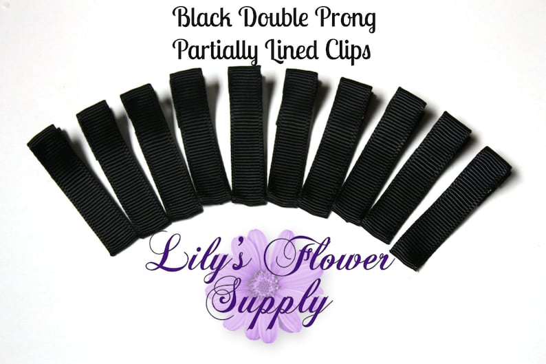Black Lined Clips - Double Prong - Partially Lined Clips - Alligator ...
