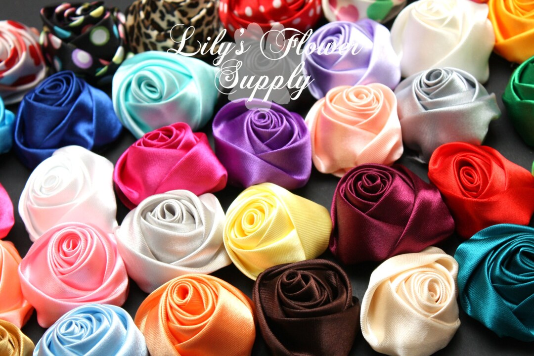 Rolled Rosettes - Satin Rosettes - Wholesale Flowers - Choose Colors ...