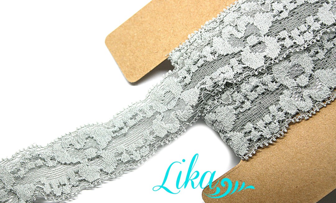 Stretch Gray Lace 1 Inch Stretch Lace by Yard Stretch Lace - Etsy