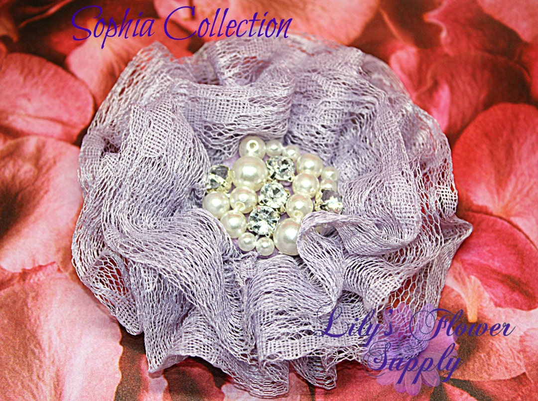 NEW Vintage Lace Flower Lavender Rhinestone Lace Flower Lace Rhinestone ...