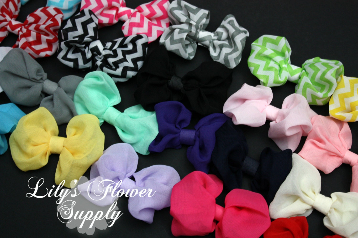 Chiffon Bows - Large Bows - Wholesale Fabric Bows - Wholesale Chiffon ...