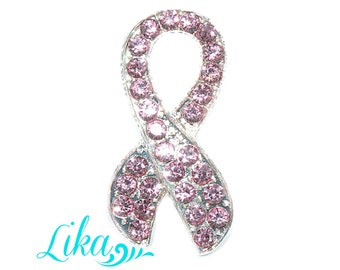 Set of 2 Pink Breast Cancer Ribbon Iron on Rhinestone - Etsy