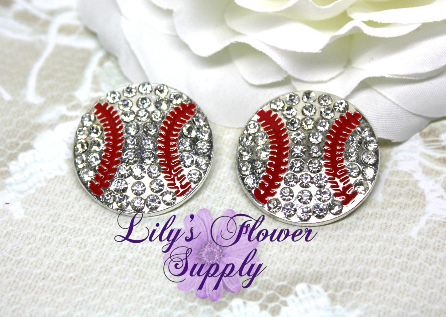 Baseball Rhinestone Slider Sports Rhinestone Button - Etsy