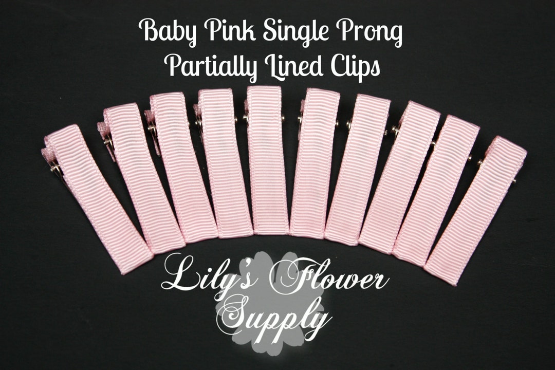 Baby Pink Lined Clips Single Prong Partially Lined Clips - Etsy