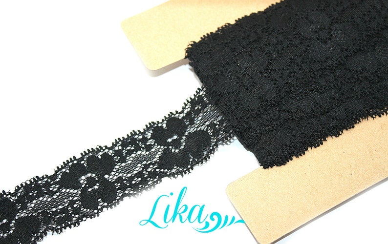 Stretch Black Lace - 1 Inch Stretch Lace by Yard - Stretch Lace - Lace ...