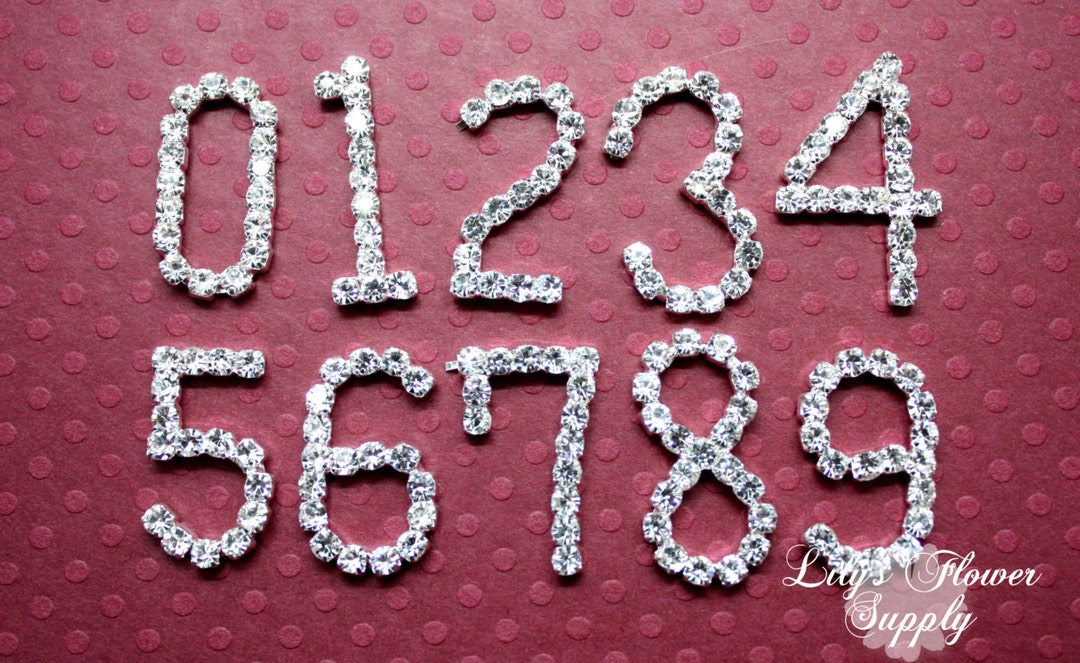 Number Rhinestones - Rhinestone Numbers - Flatback Rhinestone ...