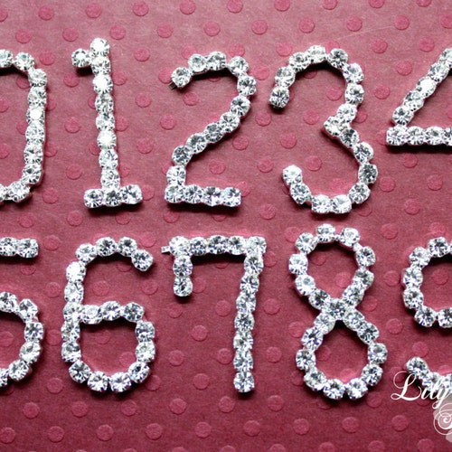Number Rhinestones Rhinestone Numbers Flatback Rhinestone - Etsy