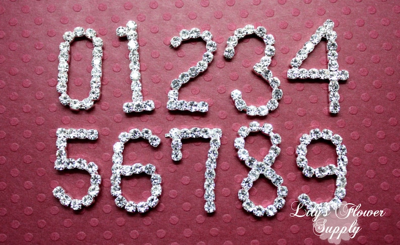 Assorted Number Rhinestones Rhinestone Numbers Flatback | Etsy