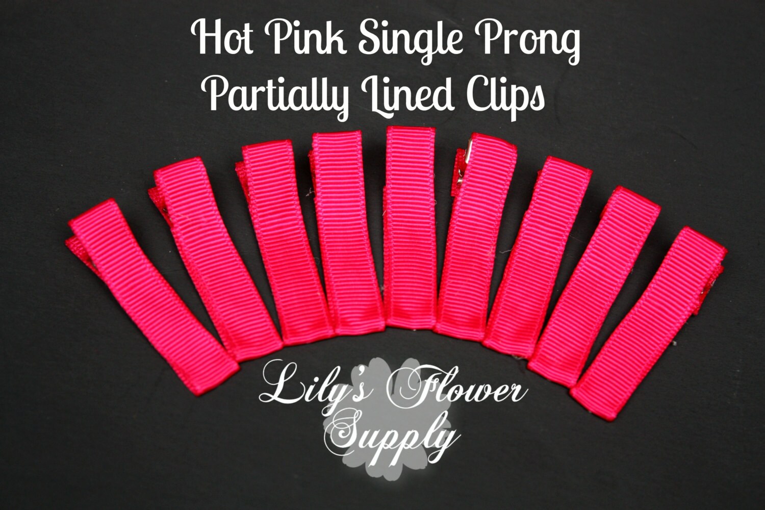 Hot Pink Lined Clips Single Prong Partially Lined Clips | Etsy