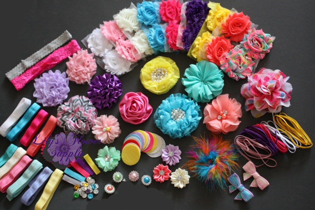 Birthday Party Headband Kit Hair Bow Kit Baby Shower Headband Station ...