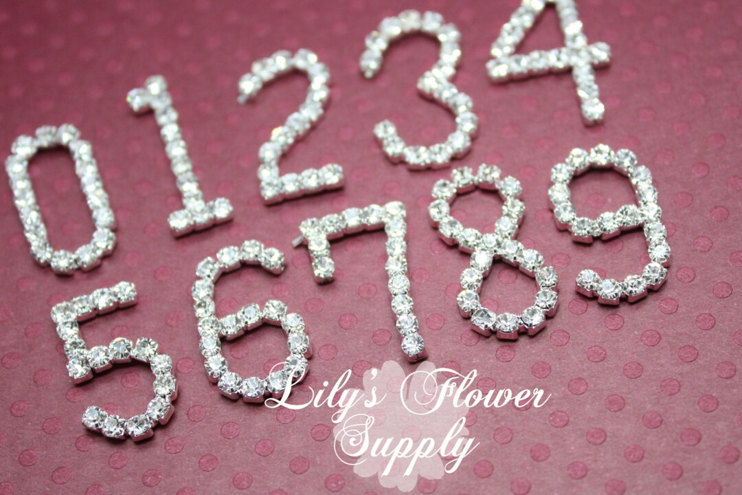Assorted Number Rhinestones - Rhinestone Numbers - Flatback Rhinestone ...