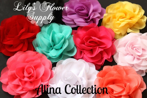 Rose Chiffon Flowers Choose Color Wholesale Chiffon Beaded - Etsy