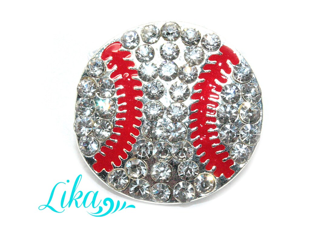 Baseball Rhinestone Slider - Sports Rhinestone Button - Rhinestone ...