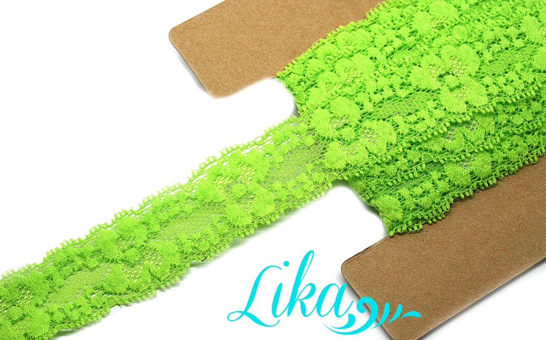 Stretch Lime Green Lace 1 Inch Stretch Lace by Yard - Etsy