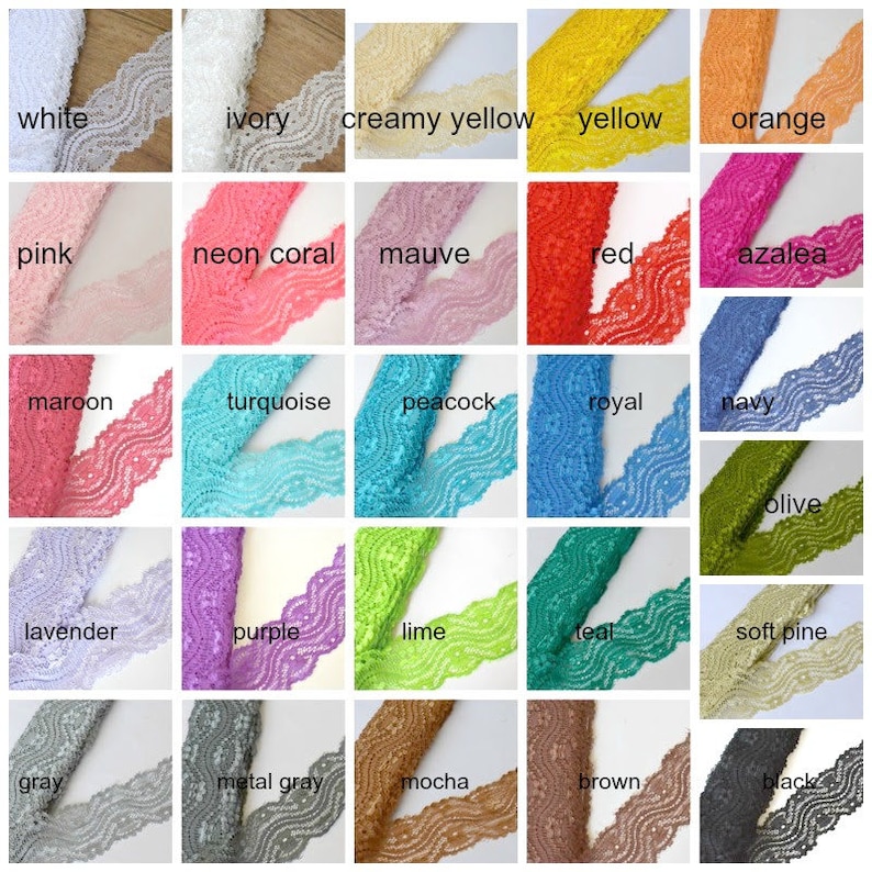 NEW Multi Pack Stretch Lace Elastic 2 Inch Stretch Lace | Etsy