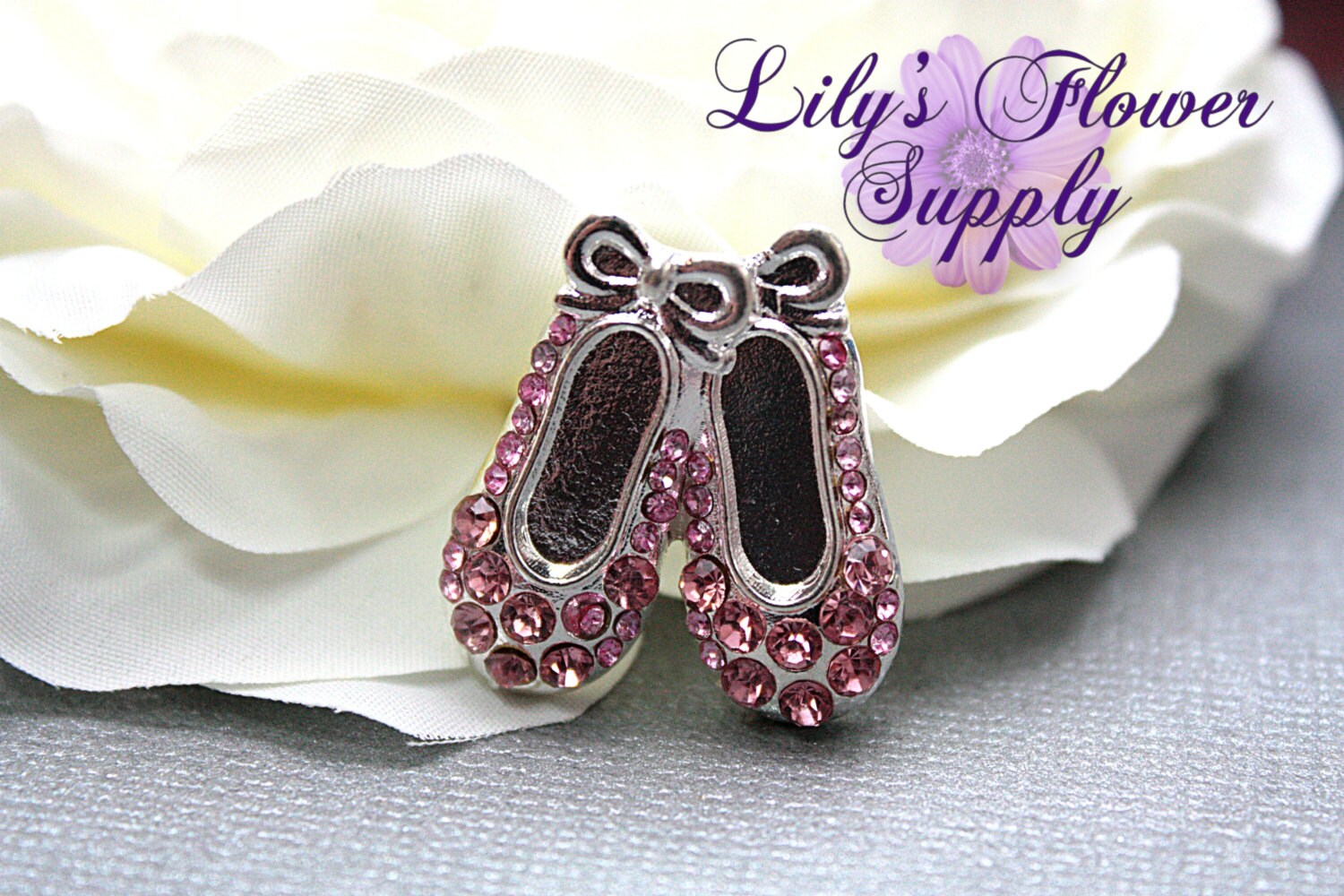 Ballet Shoe Rhinestone - Rhinestone Button - Clear Rhinestone ...