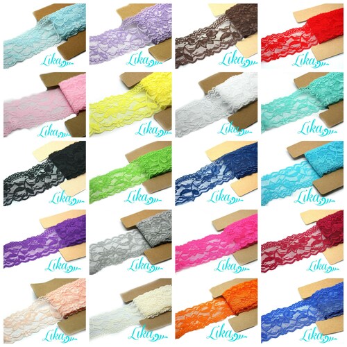 Multi Pack Stretch Lace Elastic 2 Inch Stretch Lace Lace - Etsy