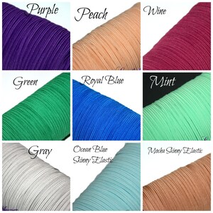 10 Yards 1/8 Inch Elastic - You Choose Colors - Skinny Elastic ...