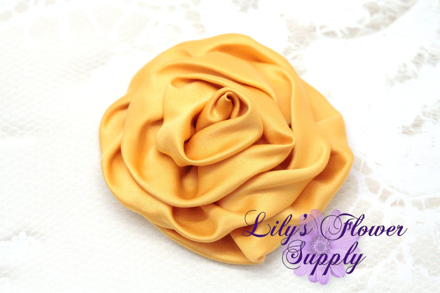 Satin Rolled Rosette Set of 3 Satin Flower Satin Rose | Etsy