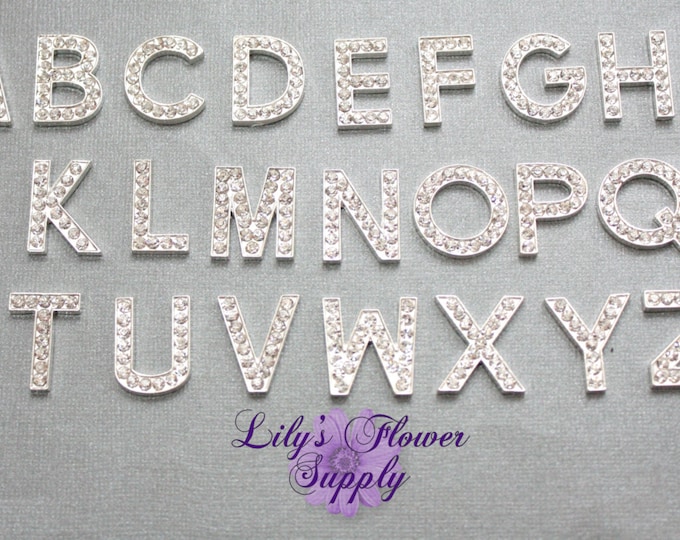 Self-adhesive 2 Rhinestone Alphabet Stickers Lg Letters Homecoming Mums ...