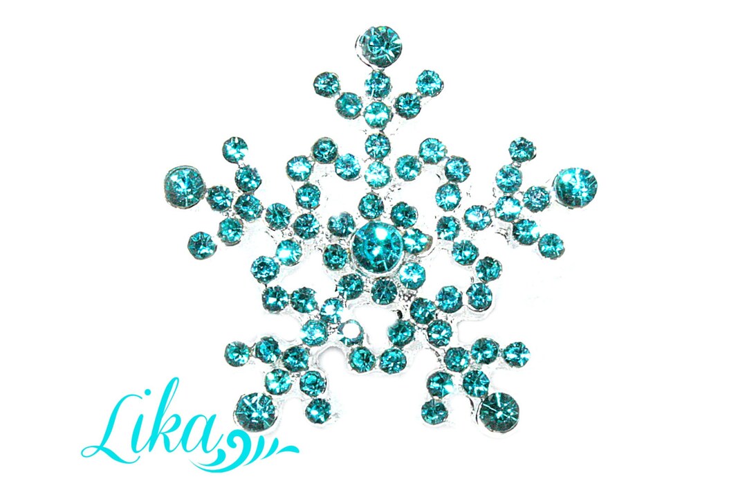 Aqua Snowflake Metal Rhinestones Rhinestone Buttons Pearl - Etsy
