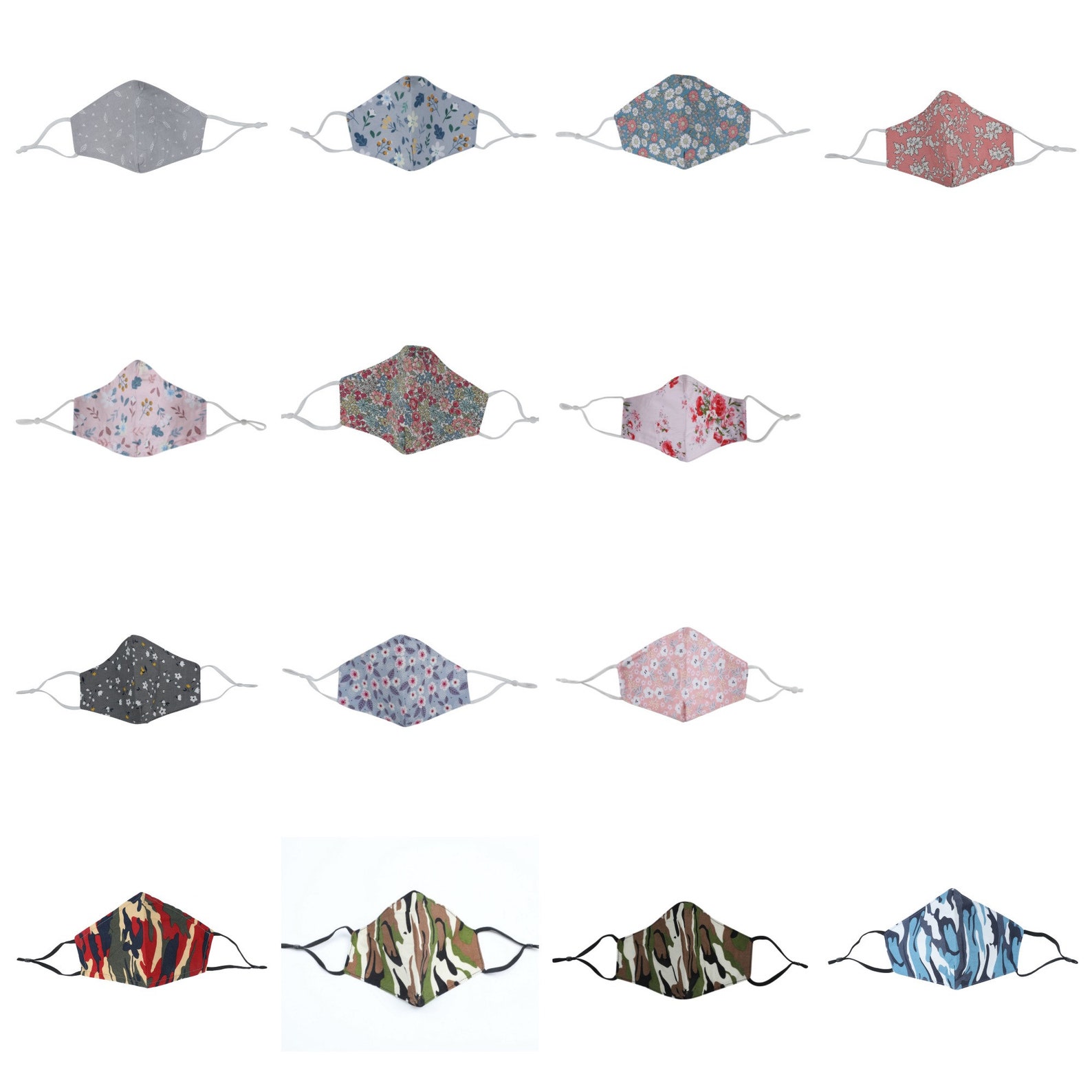 Multi Layer Face Mask Washable Cotton Adult Mask face Mask | Etsy