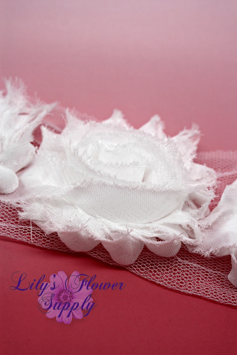 White Shabby Rose Trim Shabby Flower Trim Shabby Trim - Etsy