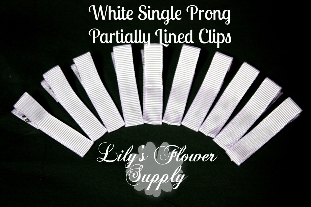 White Lined Clips Single Prong Partially Lined Clips - Etsy