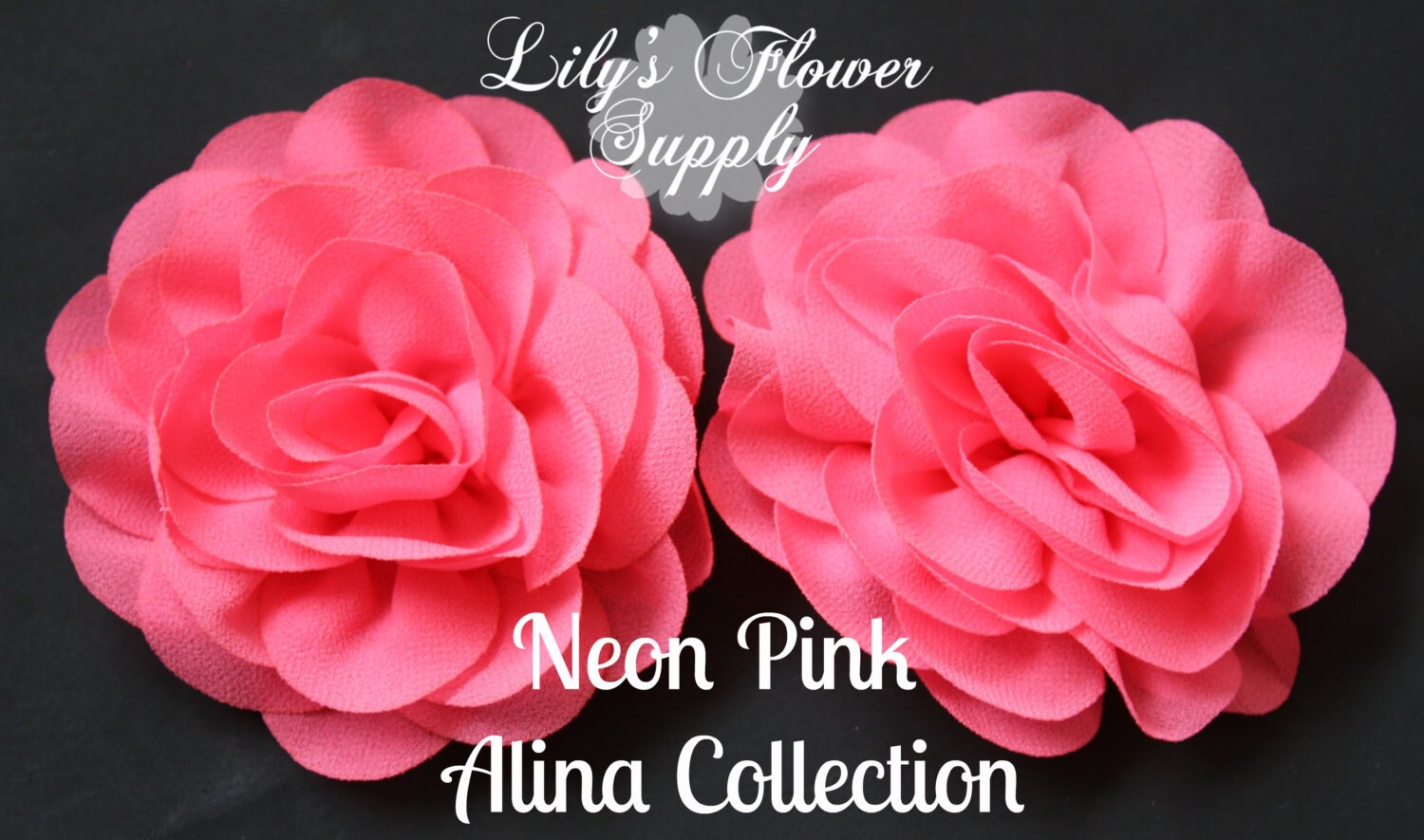 Neon Pink Rose Chiffon Flowers Wholesale Chiffon Flowers - Etsy