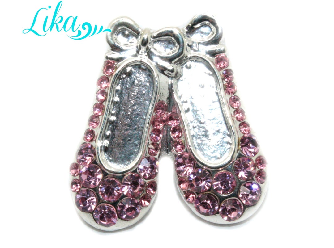 Ballet Shoe Rhinestone - Rhinestone Button - Clear Rhinestone ...