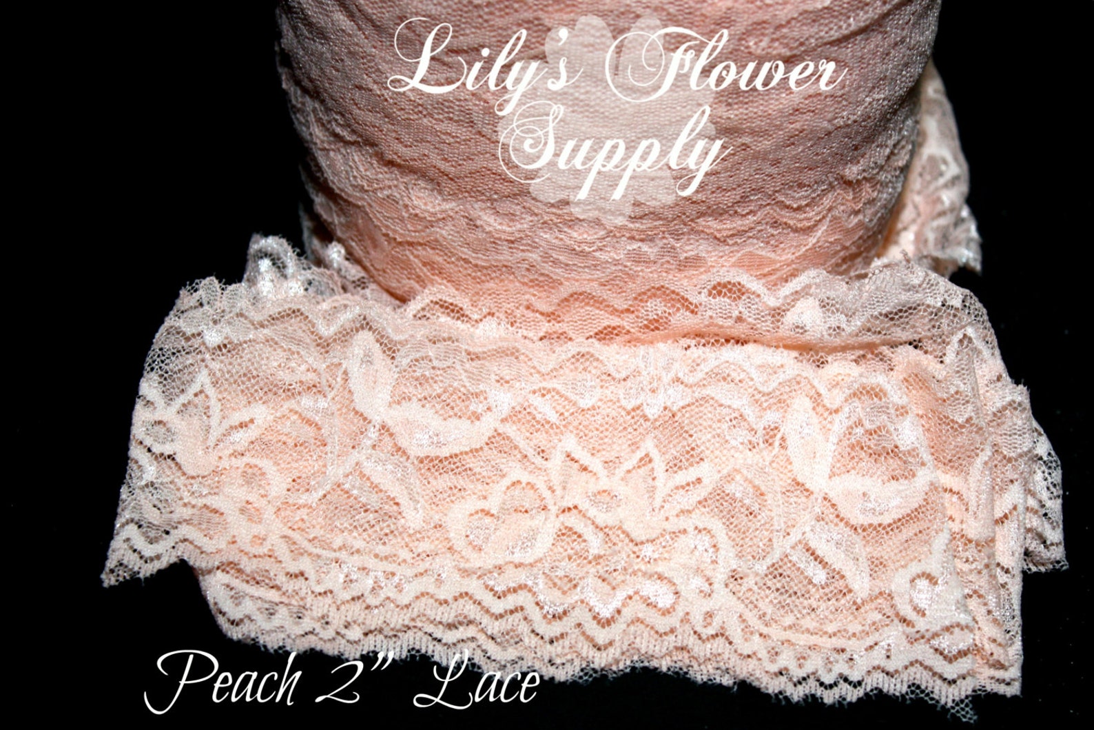 Stretch Peach Lace 2 Inch Wide Stretch Lace by the Yard - Etsy