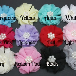 Chiffon Fabric Flowers Wholesale Chiffon Beaded Flower - Etsy