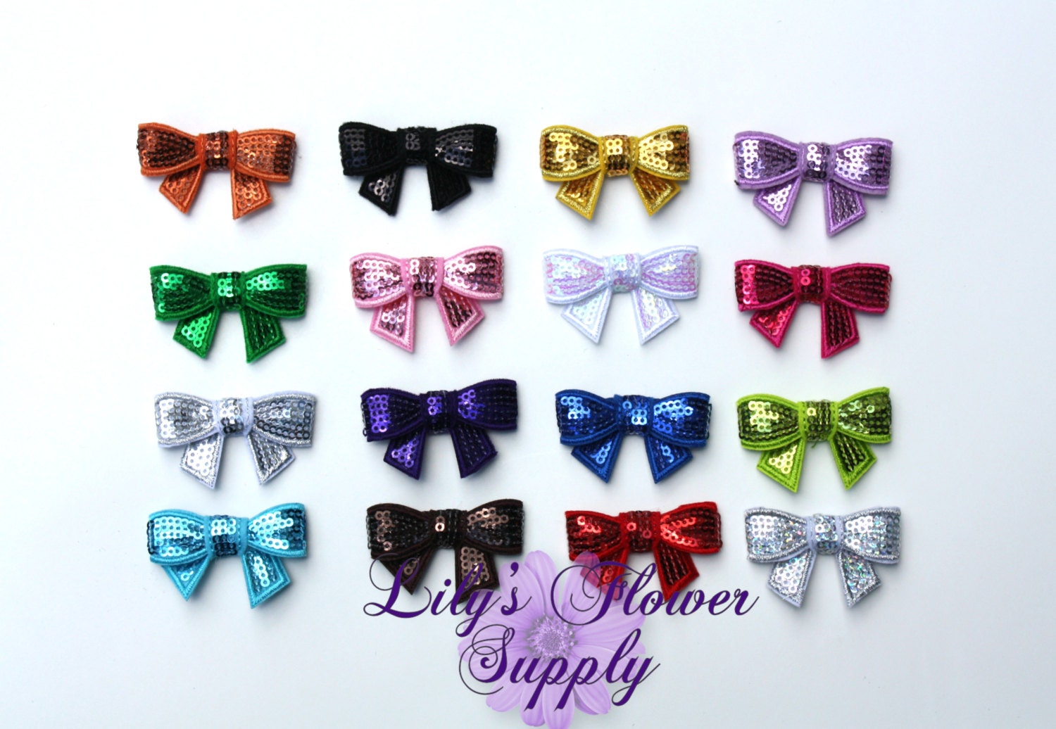 Five Mini Sequin Bows Wholesale Sequin Bows You Pick Color - Etsy