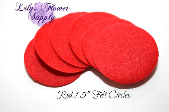 25 Red Felt Circles 1.5 Inches Felt Circle Extra Large | Etsy