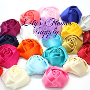 Mini Rolled Rosettes - Wholesale - 1.5 Inch - Satin Flower - Satin ...