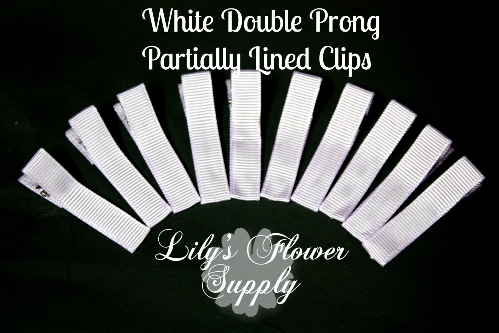 White Lined Clips - Double Prong - Partially Lined Clips - Alligator ...