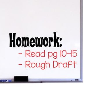 Homework Decal for Classroom, Whiteboard Decal, Classroom Decor ...