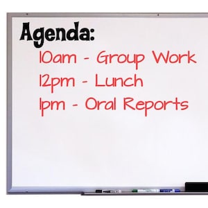 Agenda Decal for Classroom, Whiteboard Decal, Classroom Decor ...