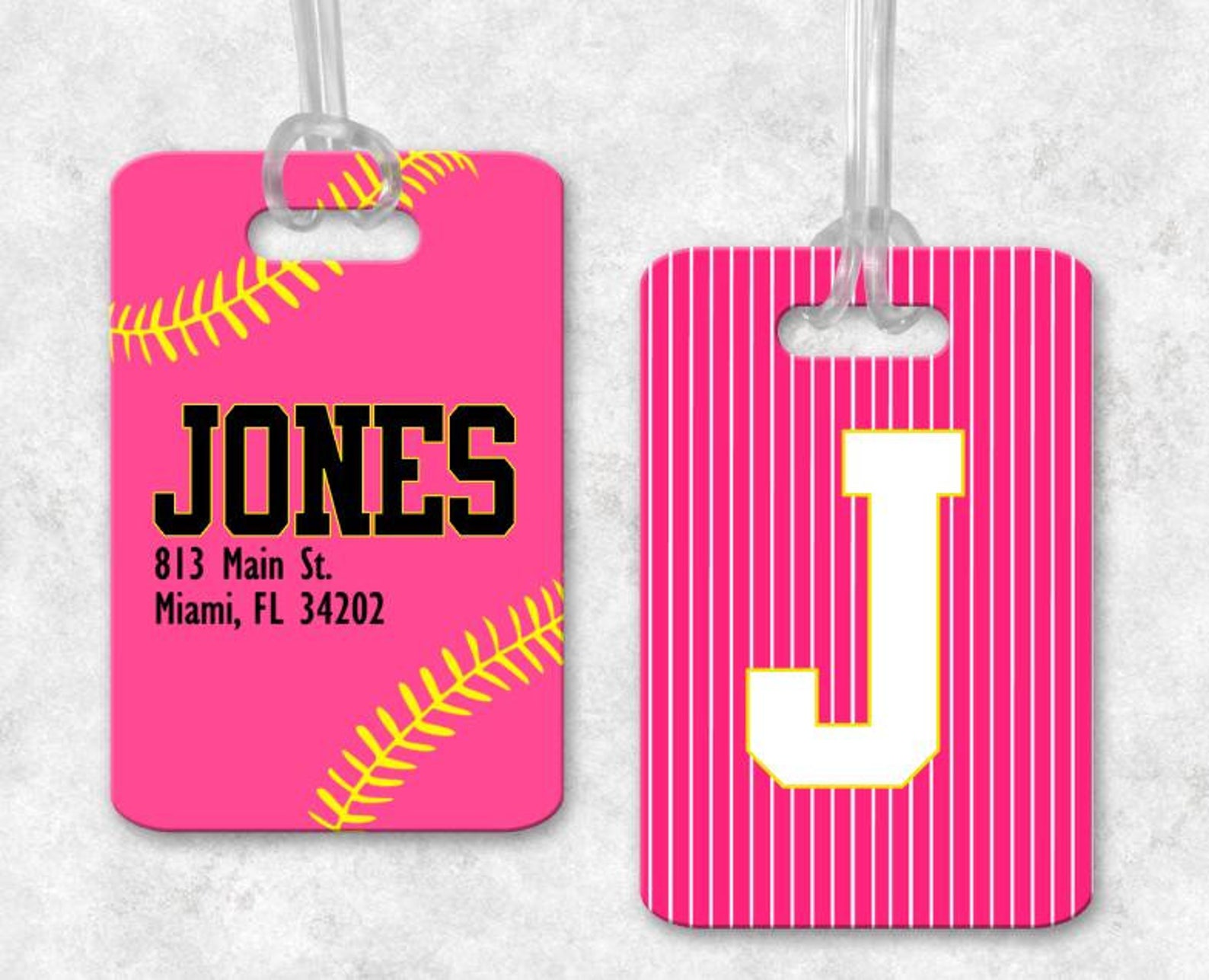 Baseball Luggage Tag Baseball Backpack Tag Baseball Bag Tag | Etsy
