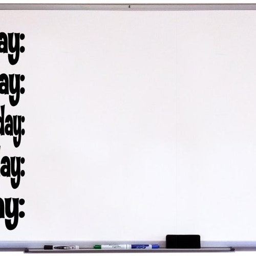 Days of the Week Classroom Decals Set Whiteboard Decal - Etsy