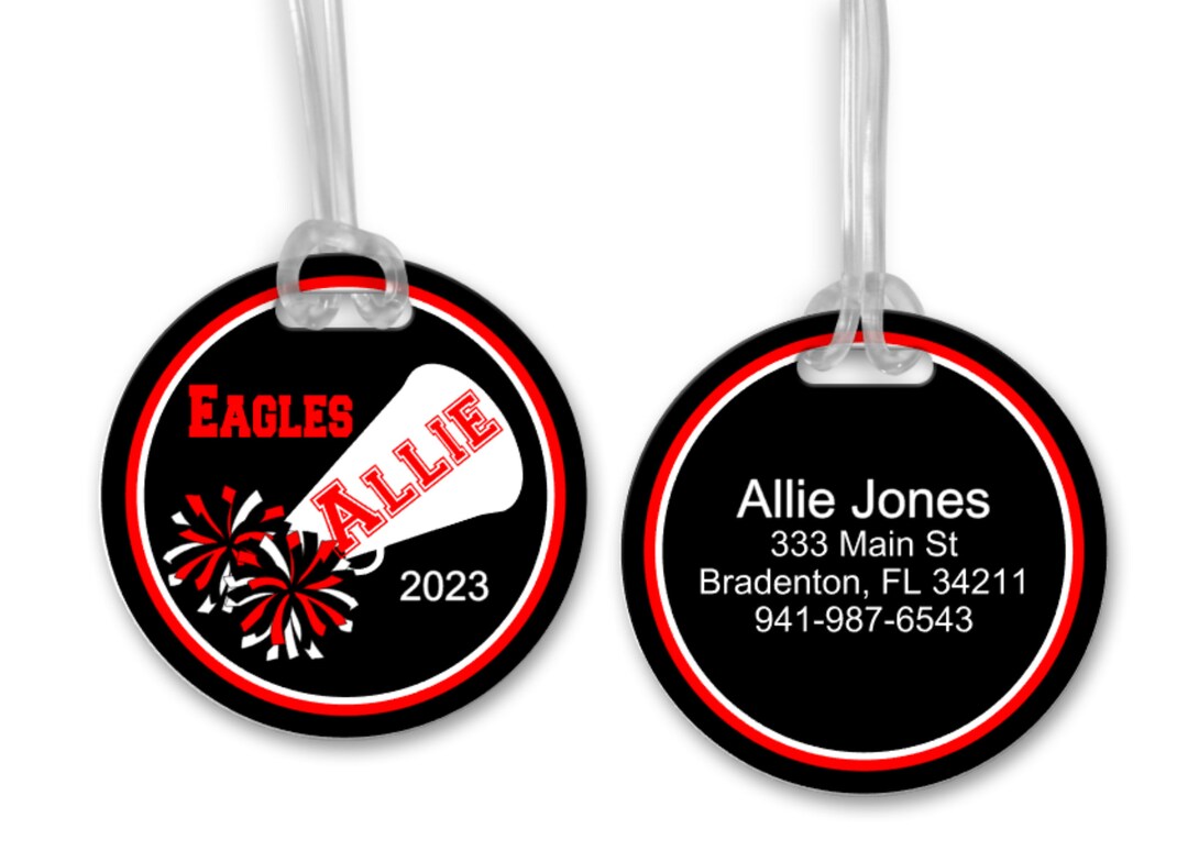 Cheer Bag Tag, School Colors Bag Tag Sports, Bag Tag Personalized, Bag ...