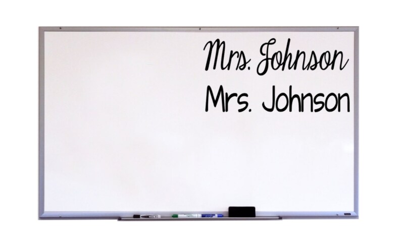 Teacher Name Decal, White Board Decal, Personalized Door Decal, Vinyl ...