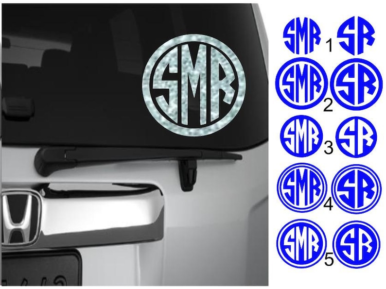 Circle Monogram Decal, Monogram Decal for Car, Monogram Decal Yeti ...