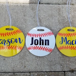 Softball Bag Tag, Personalized Softball Tag, Softball Gifts, Bag Tags ...