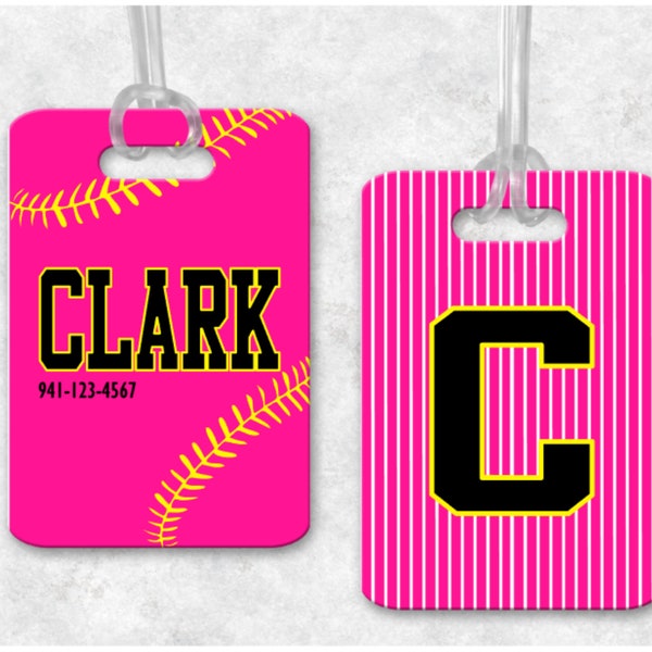 Softball Bag Tag - Etsy