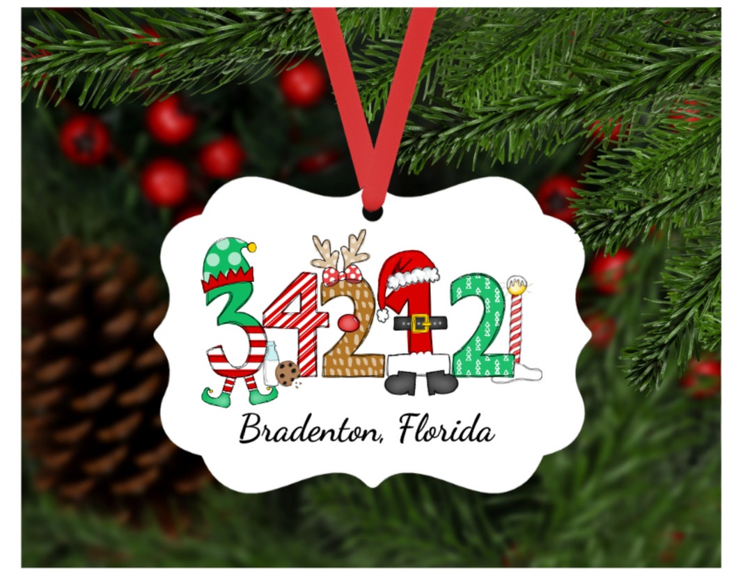 Custom Zip Code Ornament, Personalized Ornament, Christmas Ornaments ...