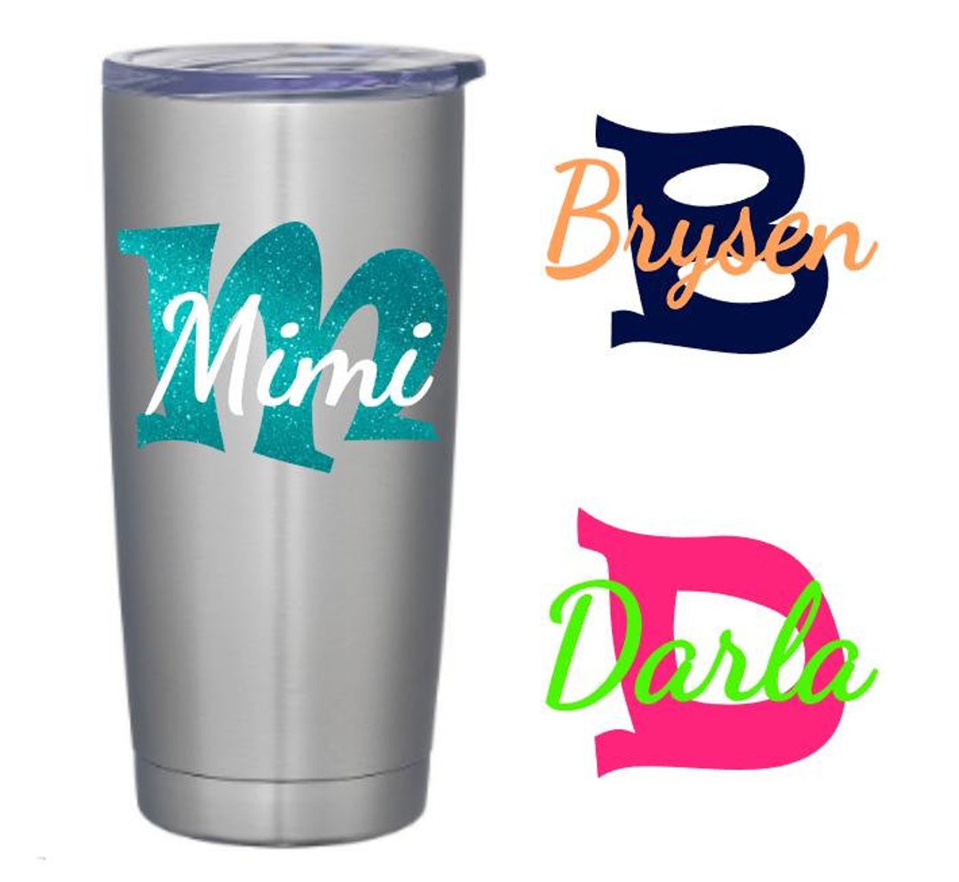 Name Decal, Name and Initial Decal, Yeti Name Decal, Yeti Decal, RTIC ...