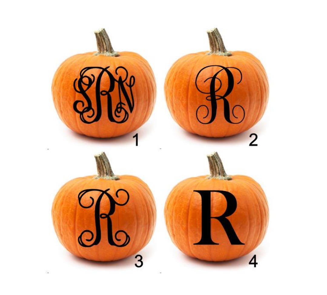 Pumpkin Decal, Pumpkin Decor, Halloween Decal, Pumpkin Monogram Sticker ...